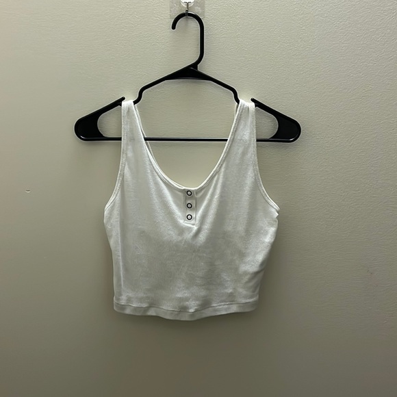 bp | Tops | Bp White Ribbed Cropped Tank | Poshmark